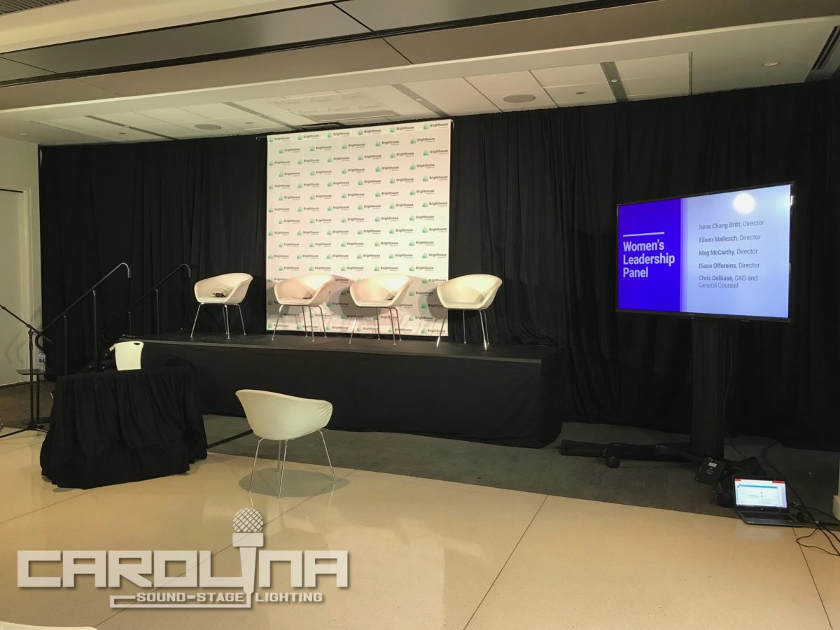 stage pipe and drape corporate event production video projection screen ...